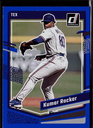 2023 Donruss Baseball Base Holo Blue #168 Kumar Rocker - Texas Rangers ...