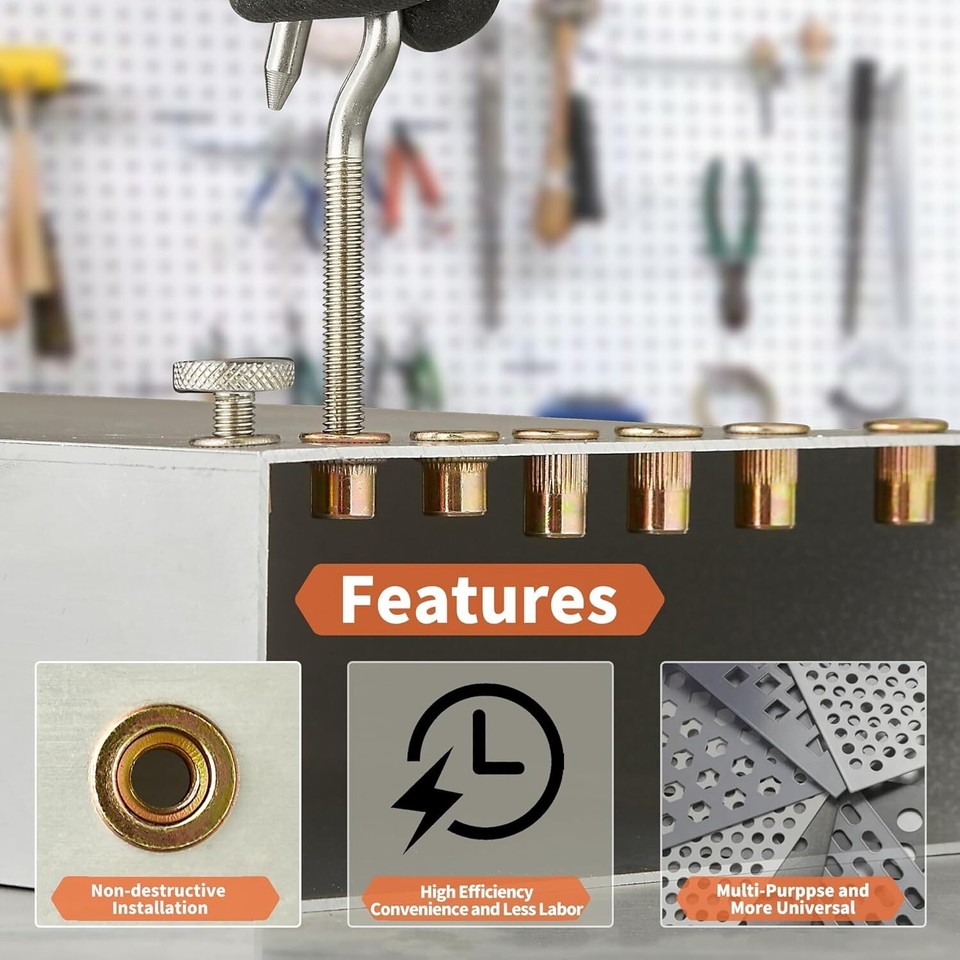 Rivet Nut Installation Tool Set Flat Head Rivnut Threaded Insert Nut ...