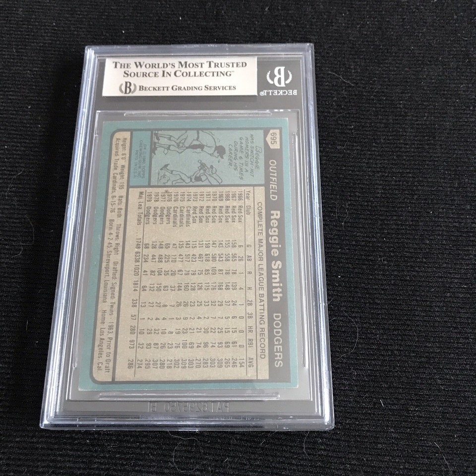 1980 Topps Reggie Smith #695 Dodgers Autograph Auto BGS Authentic | eBay