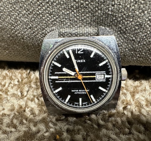 Vintage 1977 Men's Timex Water Resistant Automatic Mechanical Watch ...