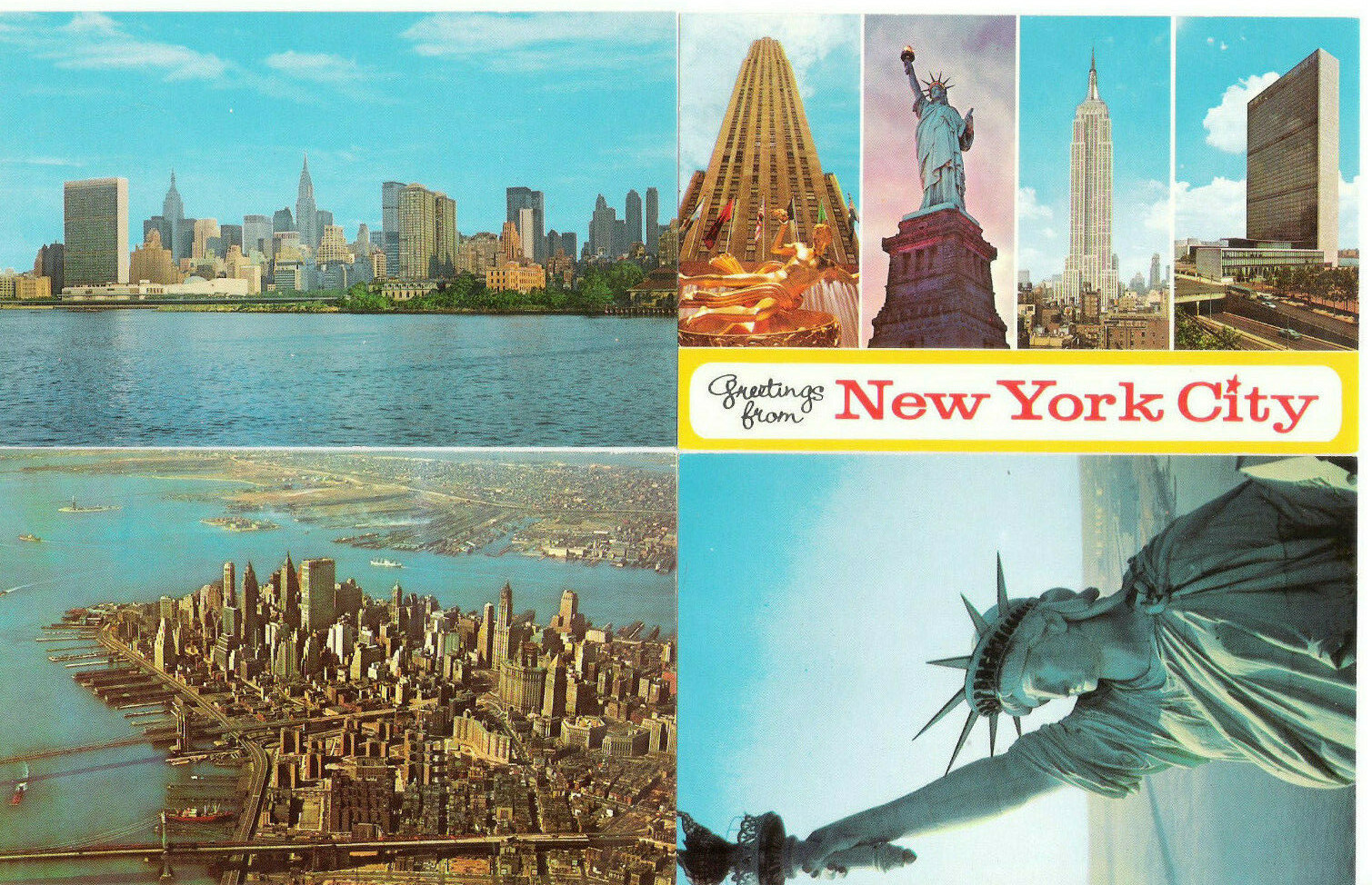 VTG (4) New York City Postcards Statue Of Liberty, NY Skyscrapers ...