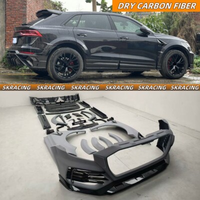 Body Kits DRY Carbon Fiber Front Rear Bumper Fender Side Skirt for Audi ...