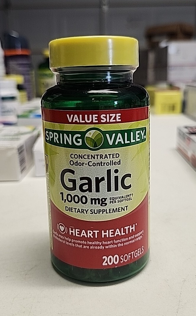 Spring Valley Odor-Controlled Garlic Softgels Dietary Supplement Value ...