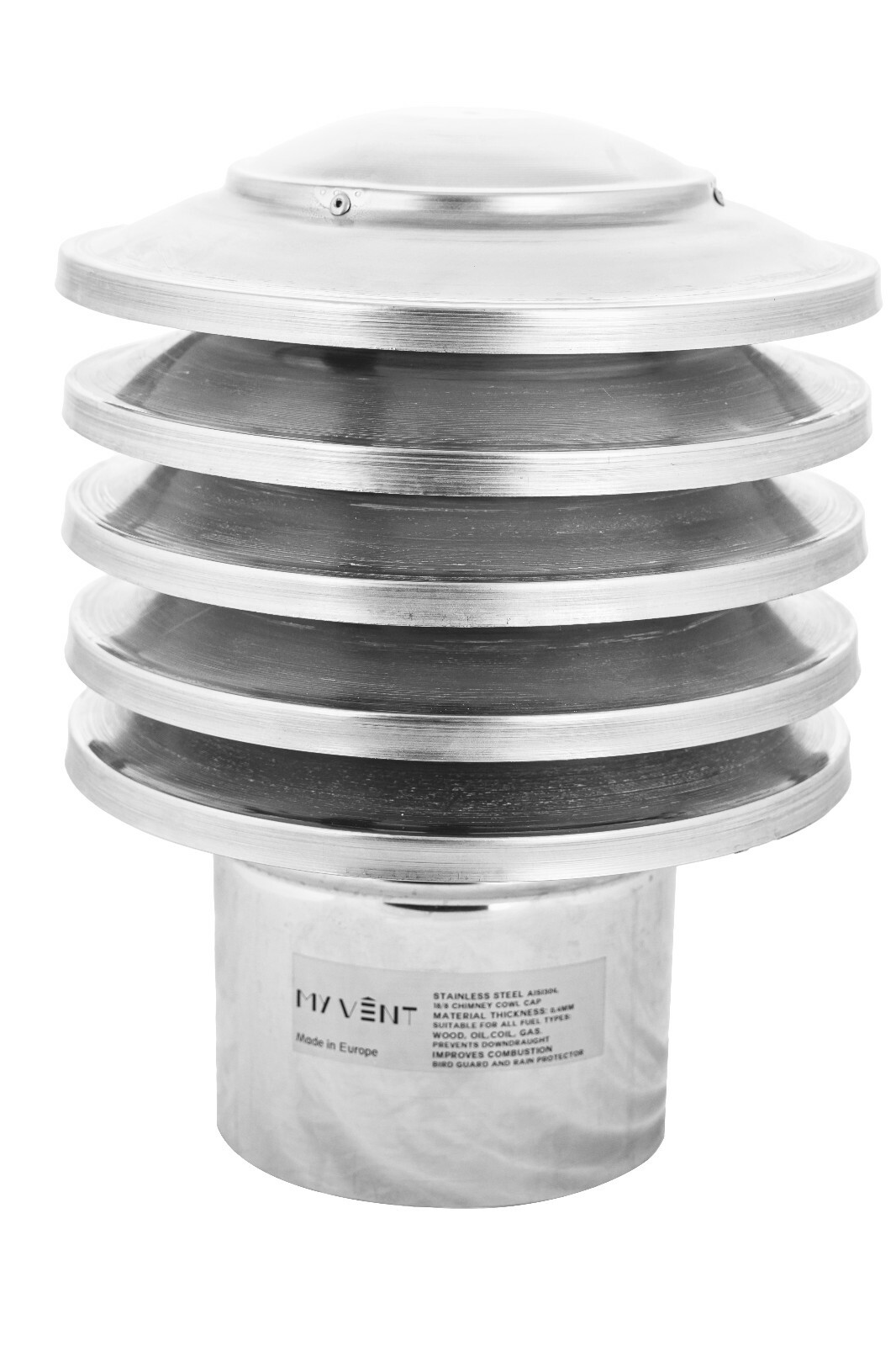 6" inch Stainless Steel 304 CHIMNEY CAP, Fireplace Top Cover, Round ...