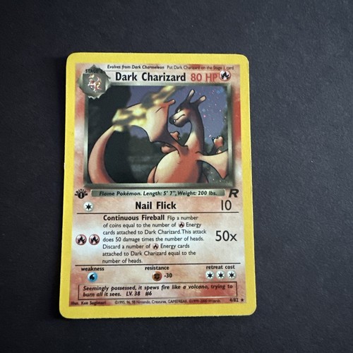 Pokémon TCG Dark Charizard Team Rocket 4/82 Holo 1st Edition Holo Rare ...