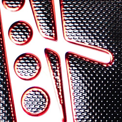 3D 8"Chrome Red+Perforated Black Tank Pad+Fuel Cap Cover 04-23 GSXR-600 ...