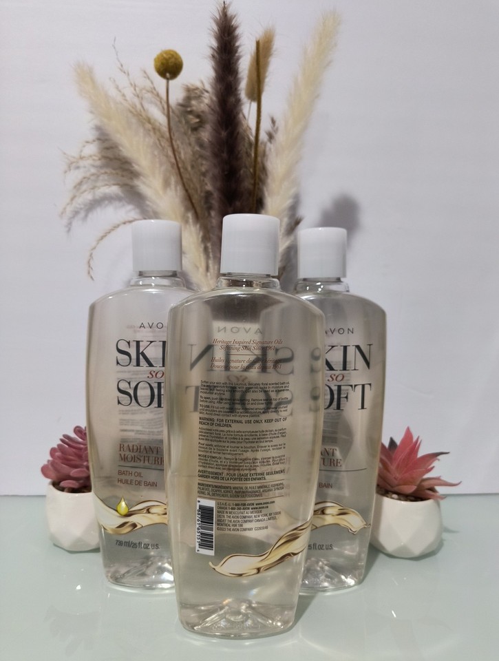 Avon Skin So Soft Radiant Moisture Bath Oil Bonus Size – Set of 3 (25 ...