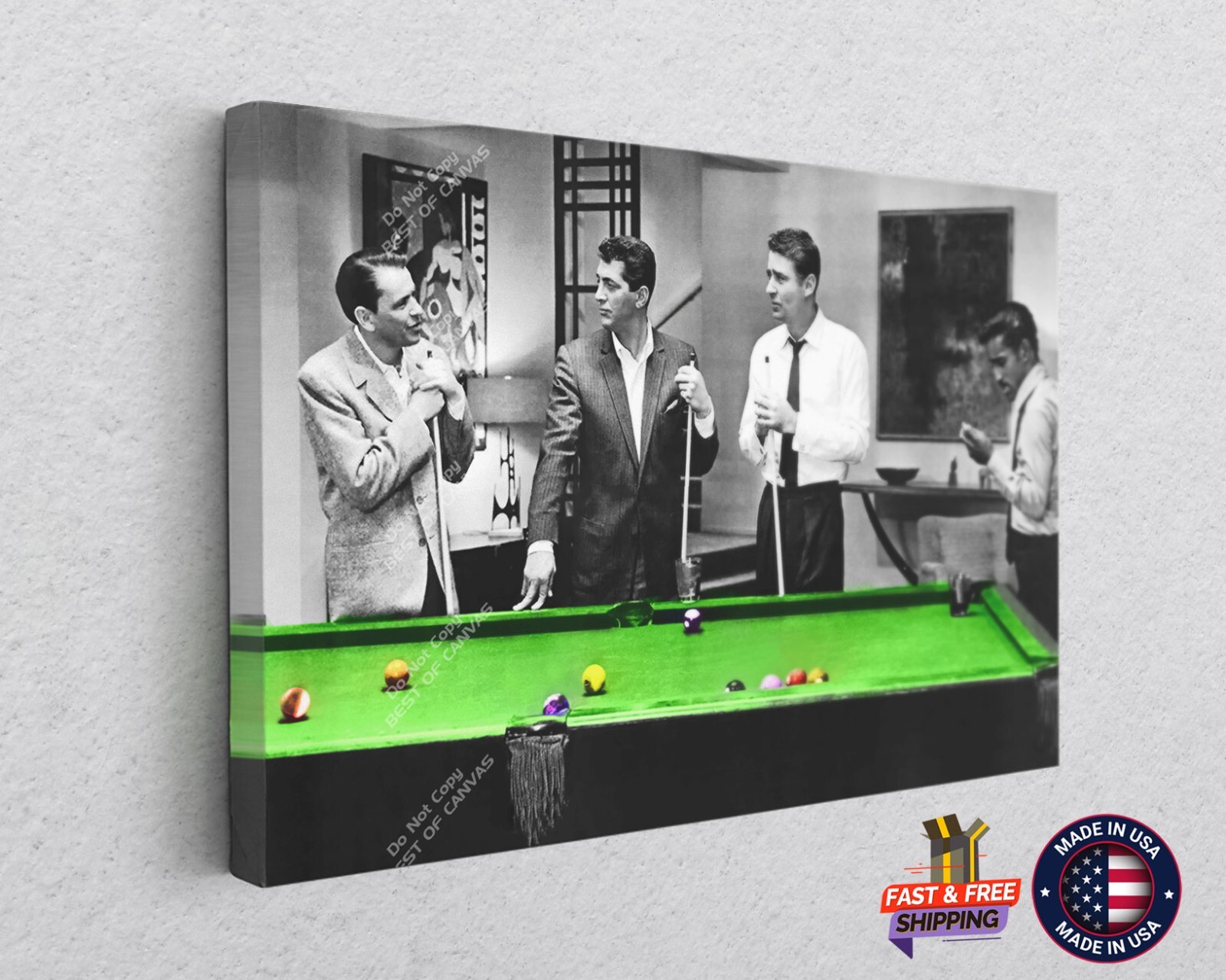 The Rat Pack Playing Pool Canvas Classic Wall Design Painting Canvas ...