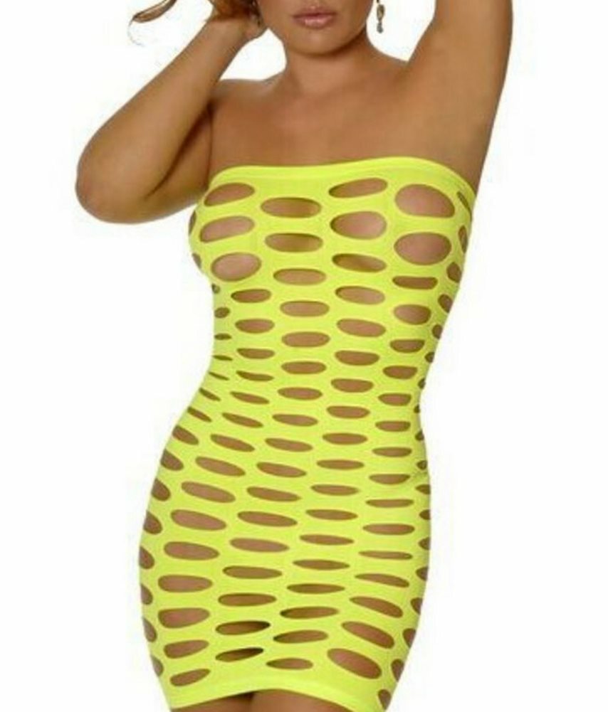Sexy Stretch Sheer Mini Tube Dress Potholes Cutout Bodycon Clubwear ...