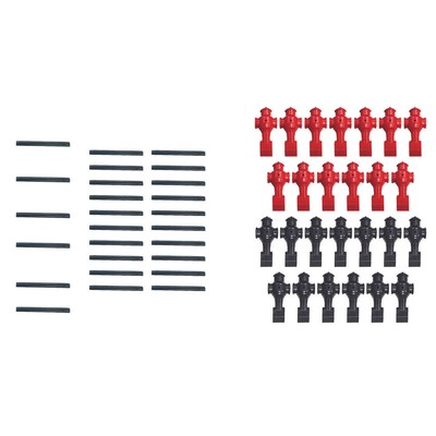 Set of 26 Shelti Black & Red Foosball Table Game Men w Roll Pins | eBay