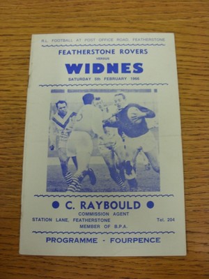 05/02/1966 Rugby League Programme: Featherstone Rovers v Widnes (folded ...