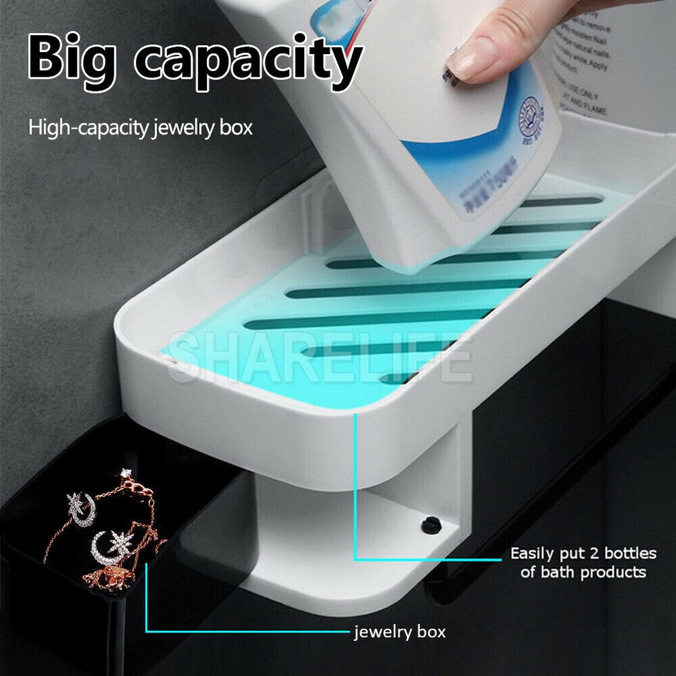 Corner Rack Shelf Storage Caddy Shower Wall Basket Bathroom Organizer ...