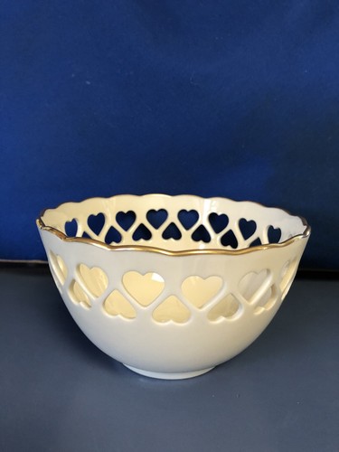 Lenox Cut-Out Hearts Trinket Bowl - Ivory with Gold Trim | eBay