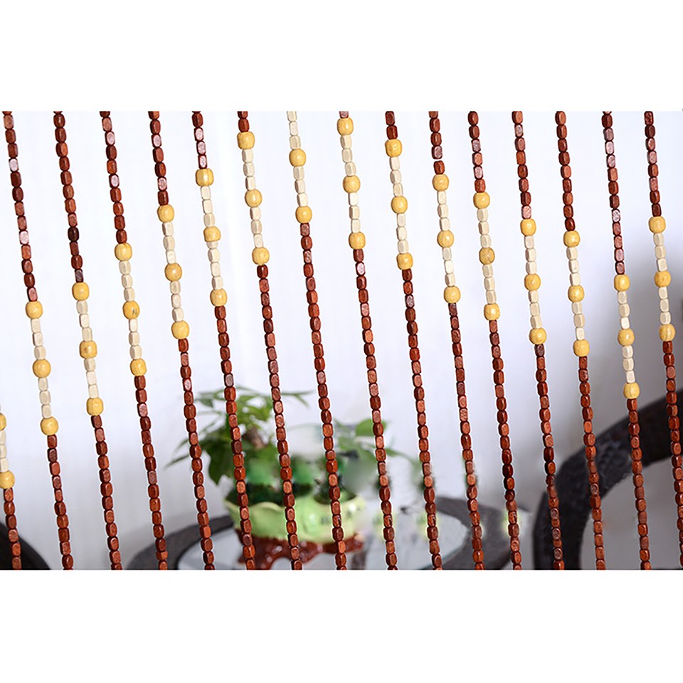 Bamboo Bead Curtain Doorway String Door Curtains Screen Beaded Wooden ...