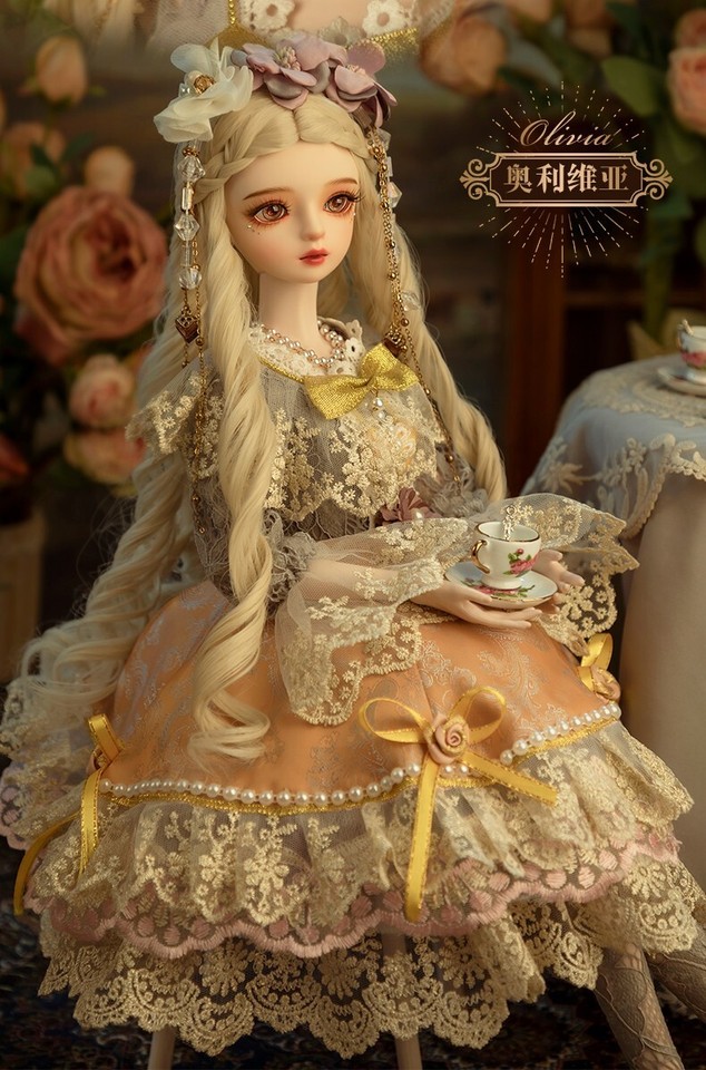 New Handmade 24" 1/3 PVC BJD SD Ball Joint Doll Women Girl Gift Olivia ...