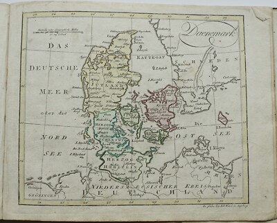 DENMARK 1812 RARE EUROPE ORIGINAL COPPER ENGRAVING MAP JOHANN WALCH | eBay