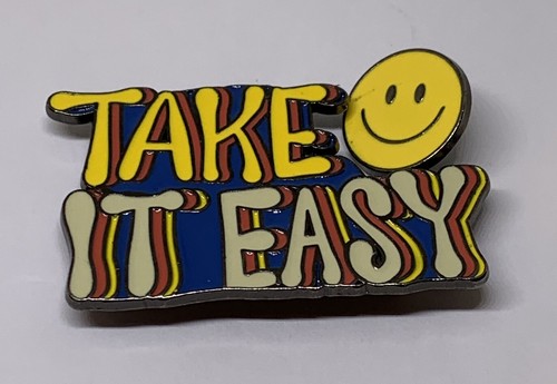 Take It Easy Yellow Smiley Smile Face Eagles Springy Lapel Pin (132) | eBay