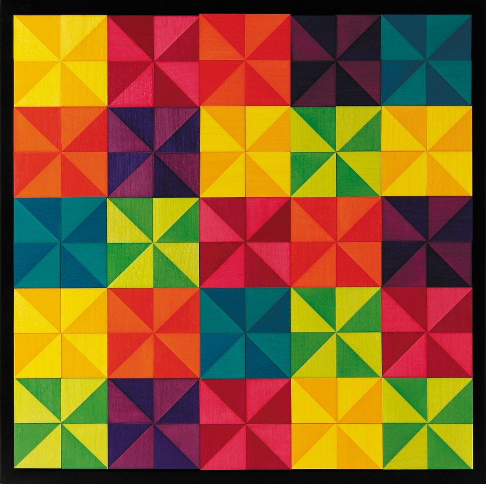 Naef Mosaik 100 puzzle toy game wooden colorful rainbow Kathrin Kiener ...