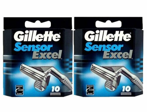 Gillette Sensor Excel Refill Cartridges Chromium Coating Blades 10 ...