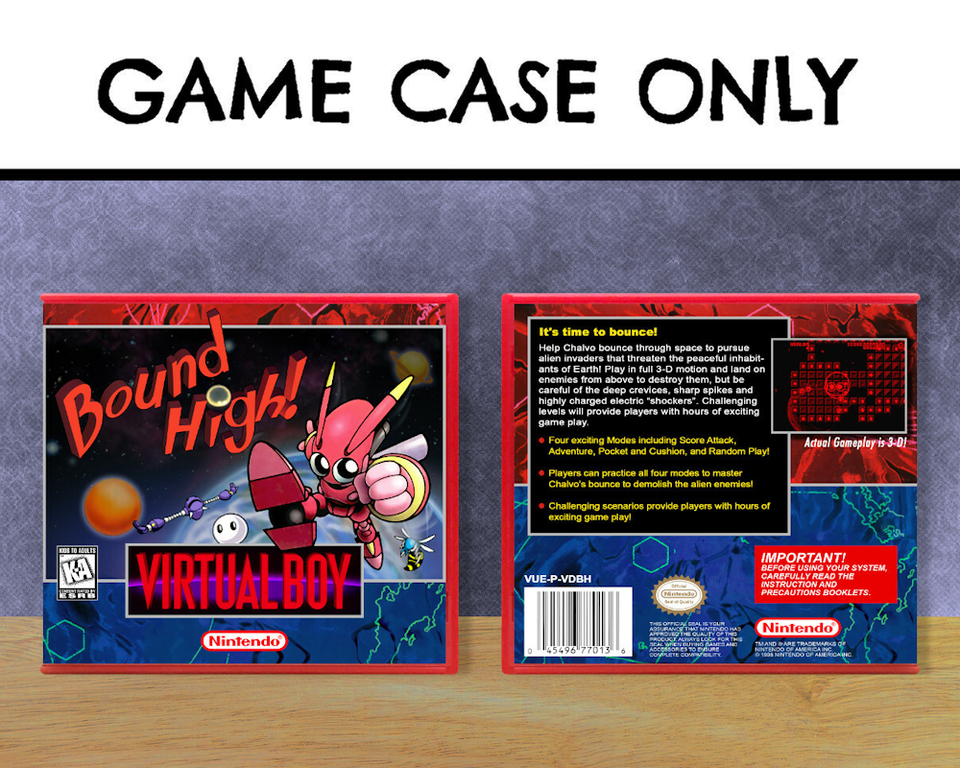 Nintendo Virtual Boy Game Cases w/ Complimentary Game Covers [Pick your ...