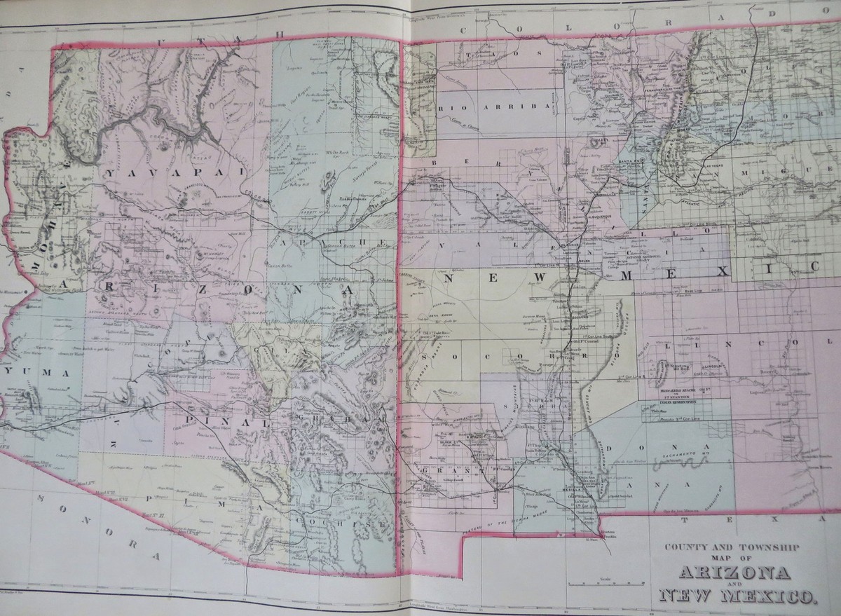 Map Of New Mexico And Arizona Southwest United States (Arizona, New