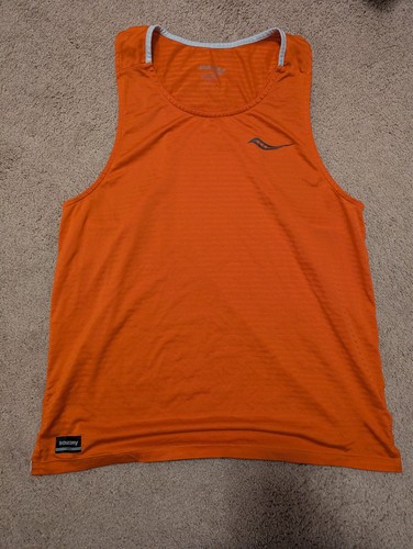 Men's Saucony Running Singlet/Tank Top - Orange - Medium | eBay