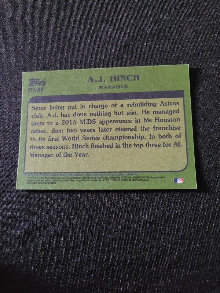 2018 Topps Archives Fan Favorites 1982 Design AJ Hinch #FFA-AH - On ...