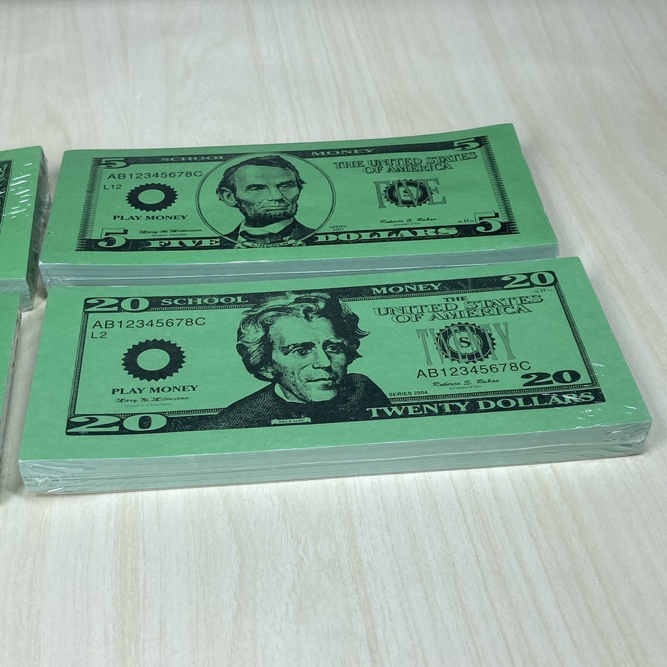 Math Bills $1 $5 $10 $20 Hand2Mind Play Money Set New Educational ...