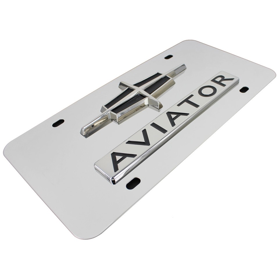 Lincoln Dual Logo Aviator License Plate (Chrome) | eBay