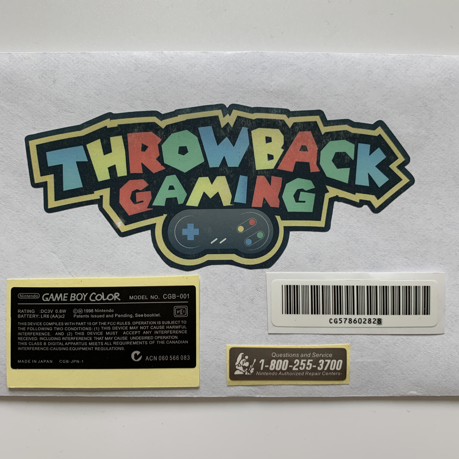 Replacement OEM Stickers For Nintendo Gameboy Color Service Label ...