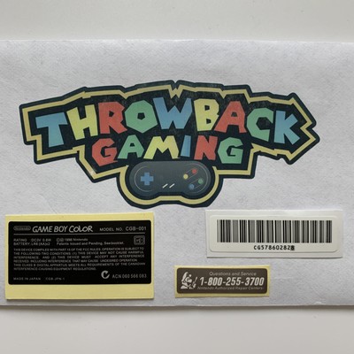 Replacement OEM Stickers For Nintendo Gameboy Color Service Label ...