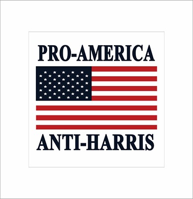 Pro-America Anti-HARRIS Sticker American Flag BUMPER STICKER SECOND ...