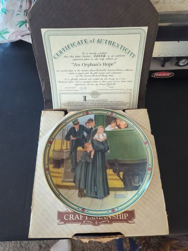 Vintage Norman Rockwell An Orphan's Hope Collector Plate #8883G with ...