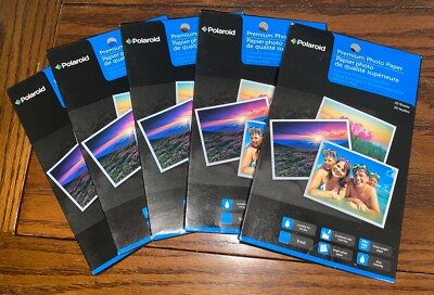5 packs of Polaroid Premium Gloss Paper-20 Sheets 6" x 4" New/Sealed ...