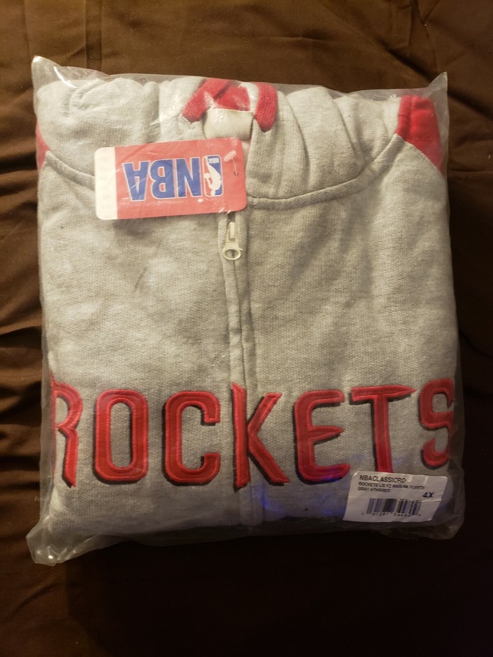 NBA Houston Rockets Long Sleeve Zip Raglan Fleece Hoodie Sz 4X | eBay