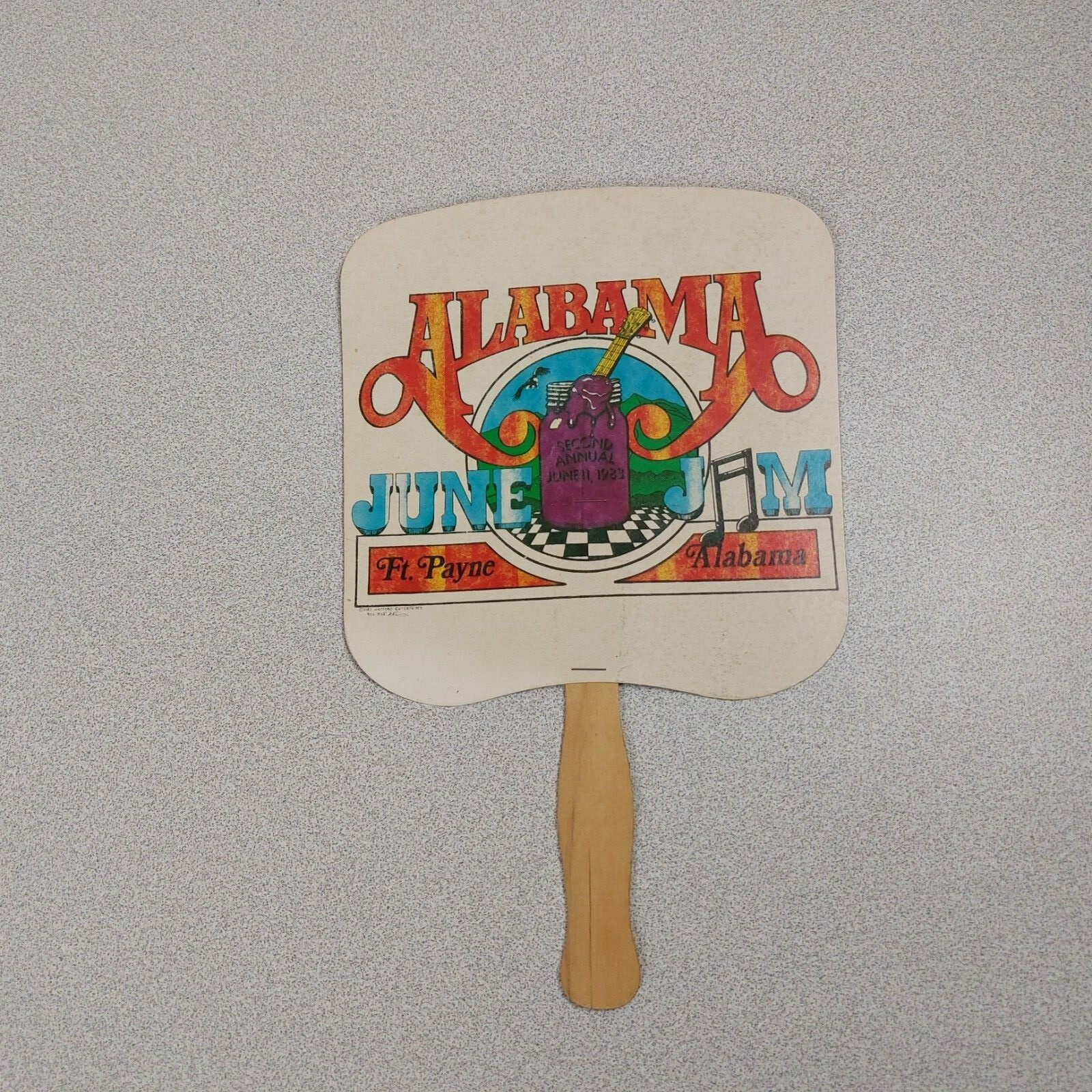 Alabama Band June Jam Ft. Payne Ssouvenir Cardboard Hand Fan 1983 ...