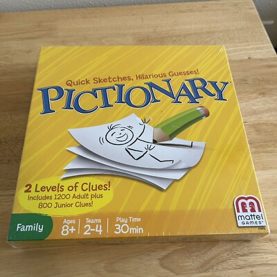 New Sealed Pictionary Family Board Game By Mattel Factory 2013 Edition ...