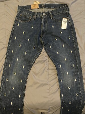 POLO RALPH LAUREN SULLIVAN SLIM EMBROIDERED PONY JEANS MENS SIZE 33x30 ...