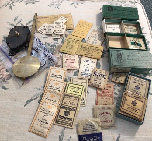 Vintage Watch N Clock Parts Main Springs Elgin Hamilton Pendulum Part ...