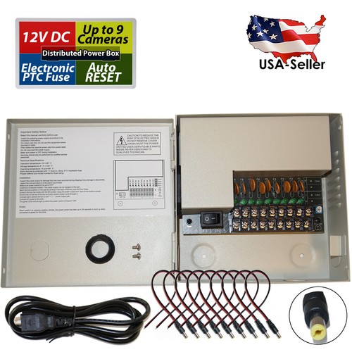 8 Channel Port 12 Volt DC CCTV Power Supply Distributed Box for ...