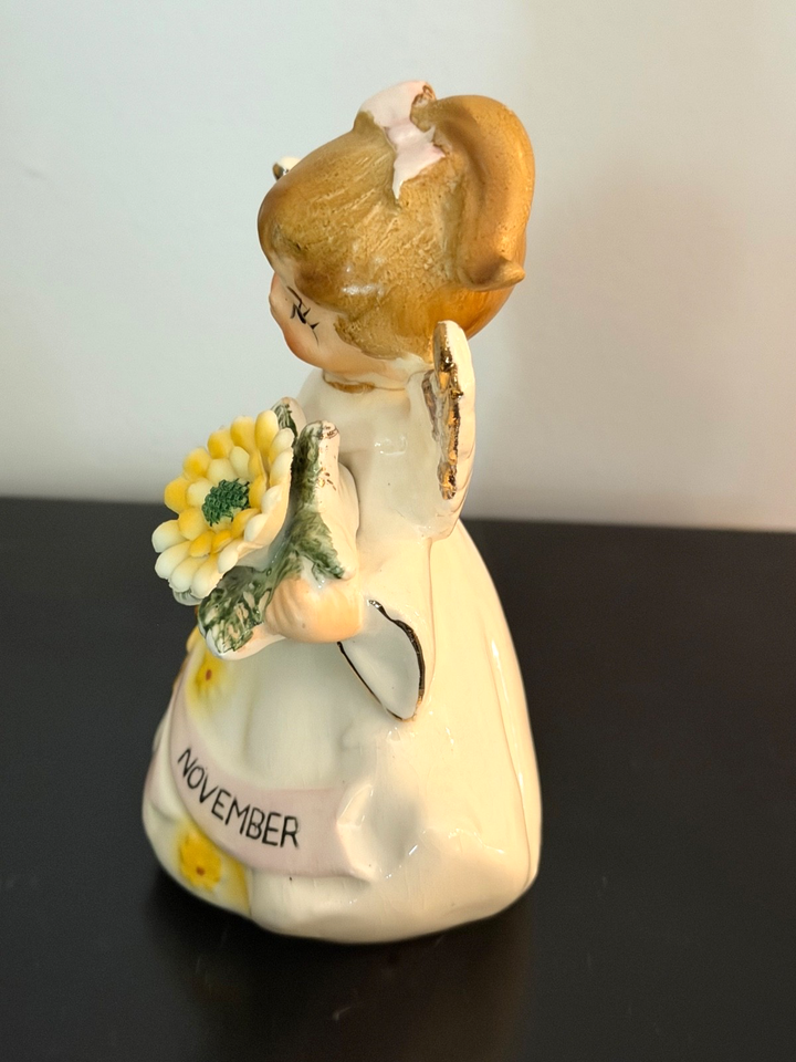 Vintage Lefton November Angel HTF Birthday Angel Topaz Stone | eBay