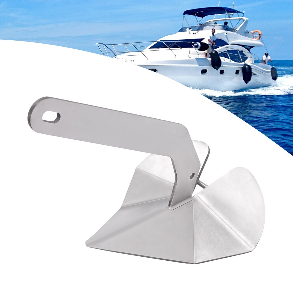 Silver boat anchor Triangle plow anchor 43 LBS 316 stainless steel NEW ...