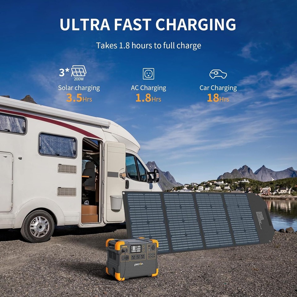 Pecron Portable Power Station Solar Generator for Outdoor Camping ...