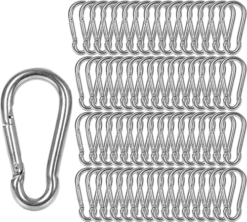 60 Pack M8 X 3-1/8Inch Spring Snap Hooks Heavy Duty Carabiner Clips ...