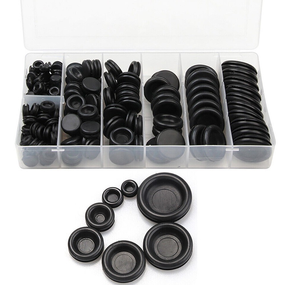 200X Rubber Grommets Blanking open/closed blind Grommet Set in Assorted ...