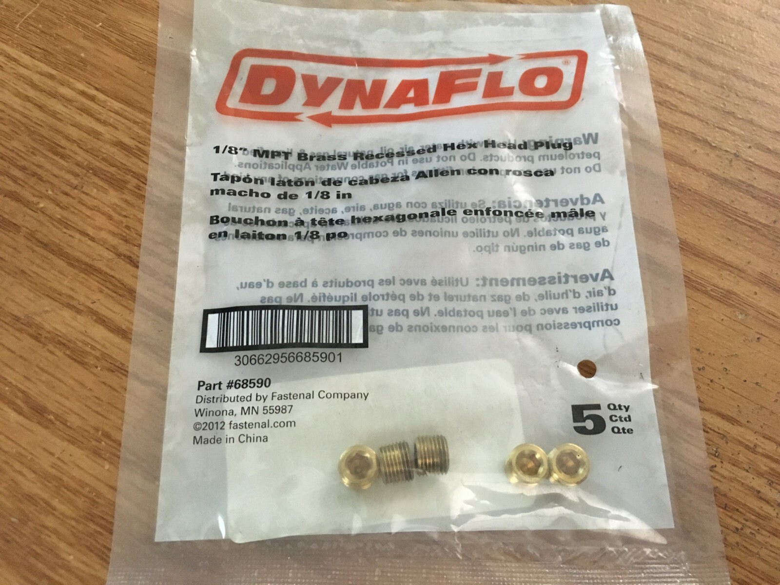 (5) DynaFlo® 1/8" NPT Brass Socket Head Pipe Plug | eBay