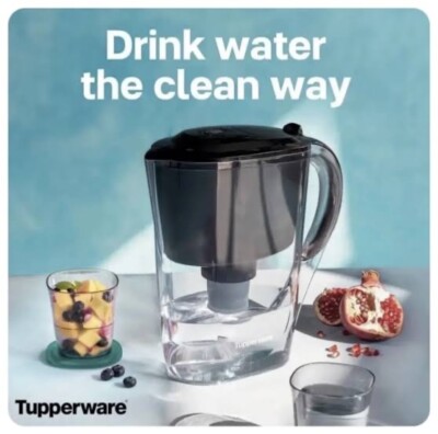 New Tupperware Pure & Serve Water Jug Filter Set Filtered Water 2.6L ...