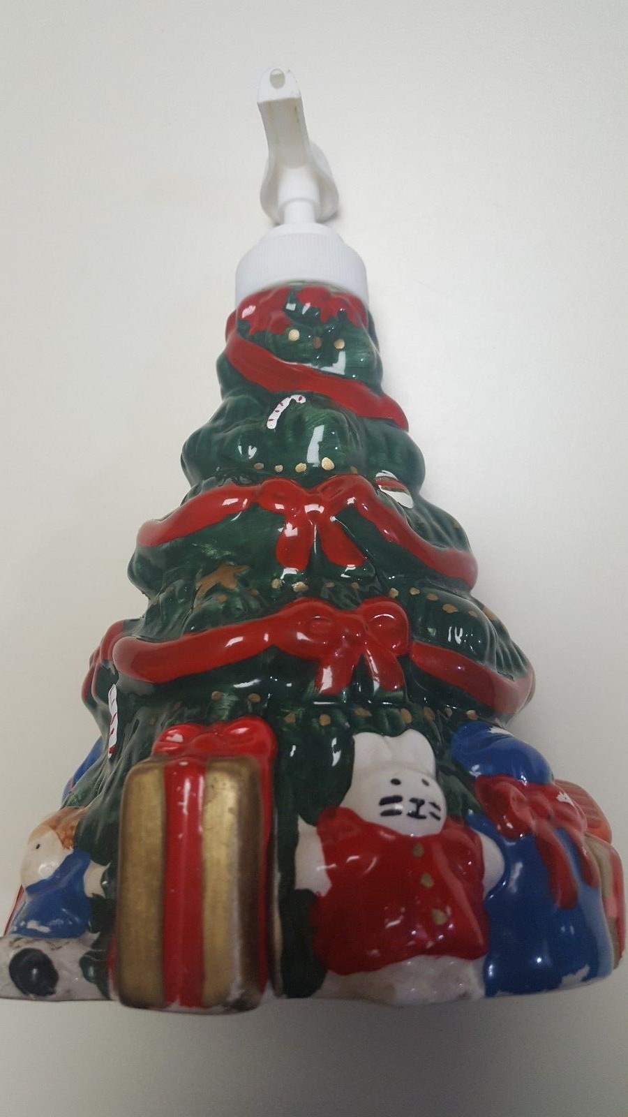 VINTAGE CERAMIC CHRISTMAS TREE LOTION/SOAP PUMP BOTTLE DISPENSER | eBay