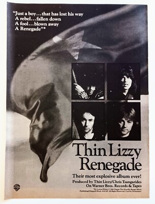 THIN LIZZY~RENEGADE~ORIG 1981 ALBUM PROMO~PRINT MAGAZINE AD ADVERT ...