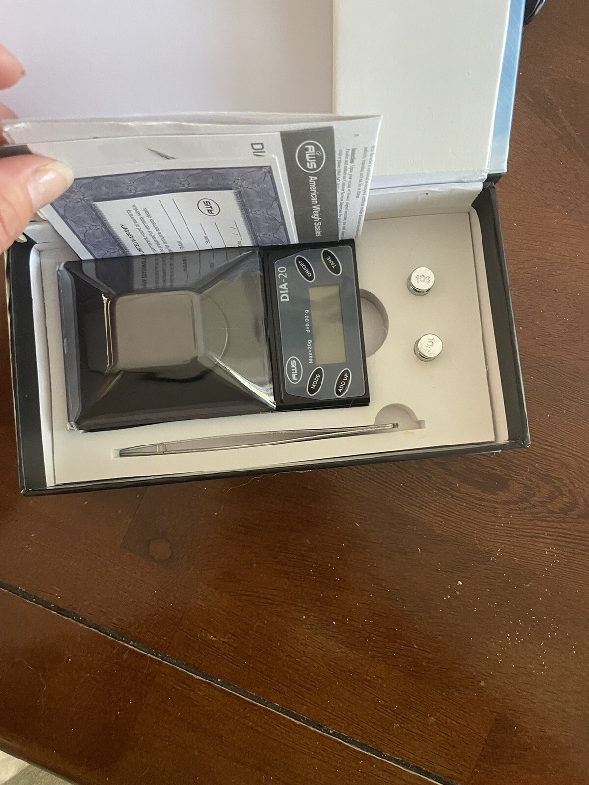 AWS DIA-20 Scale Cary Box 10g Calibration Wights x2 Tweezers NEW | eBay